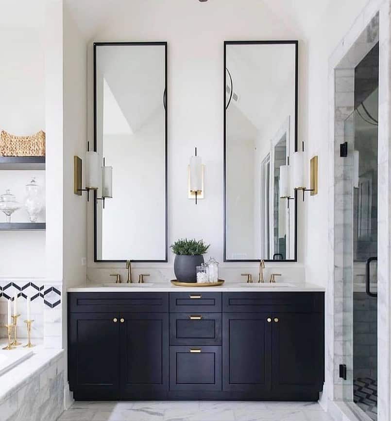 30 Black Bathroom Vanity Designs that Will Make a Statement