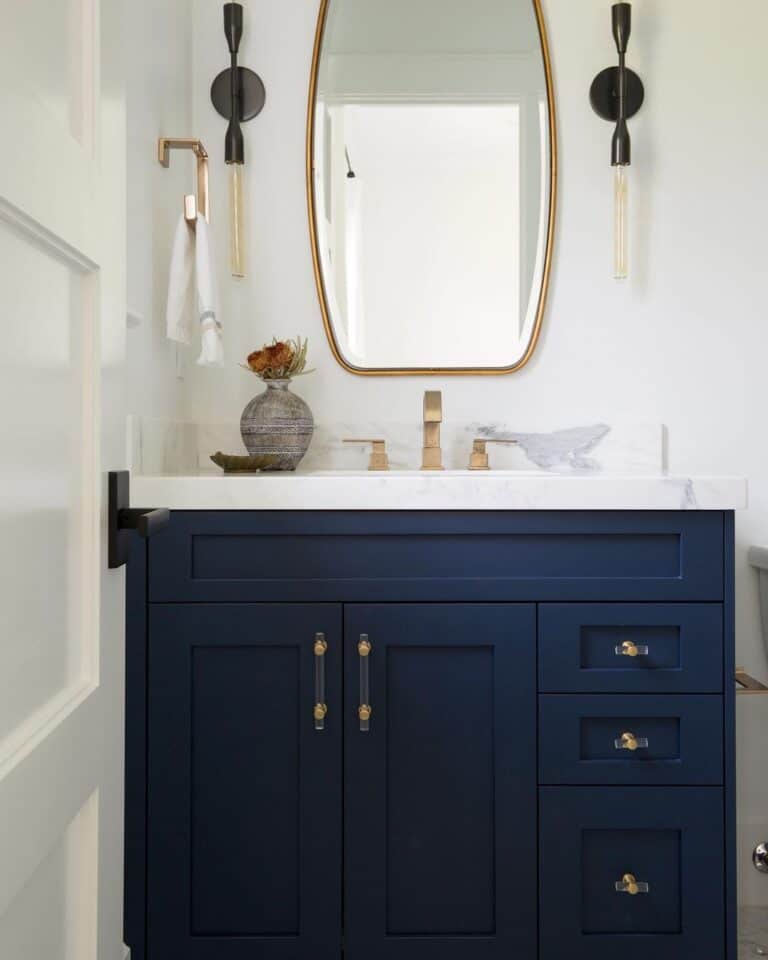 26 Navy Blue Bathroom Vanity Ideas to Give Your Restroom a Royal Makeover