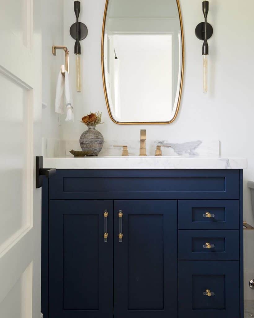 26 Navy Blue Bathroom Vanity Ideas to Give Your Restroom a Royal Makeover