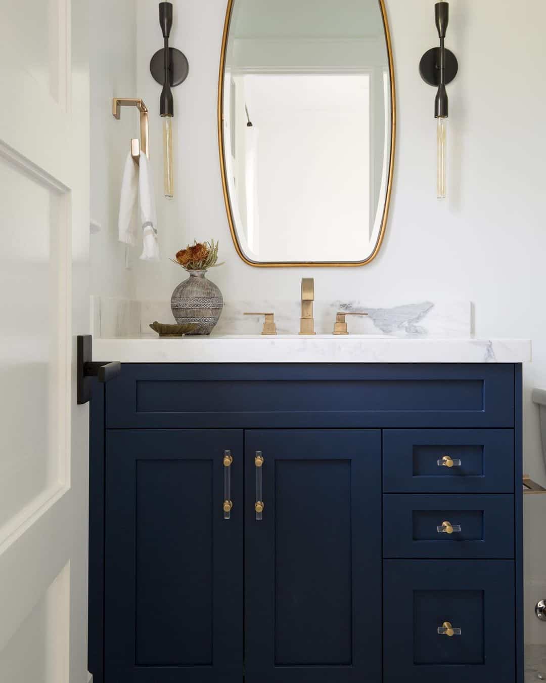 26 Navy Blue Bathroom Vanity Ideas to Give Your Restroom a Royal Makeover