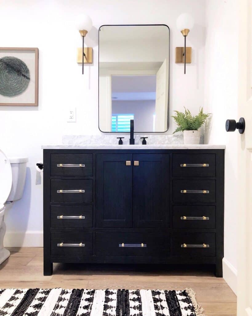 30 Black Bathroom Vanity Designs that Will Make a Statement