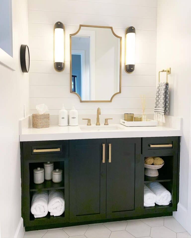 30 Black Bathroom Vanity Designs that Will Make a Statement