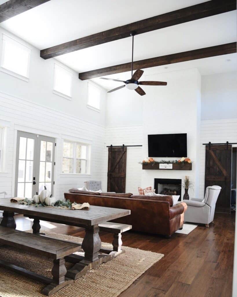 28 Wood Beams in Living Room for Irresistible Rustic Charm
