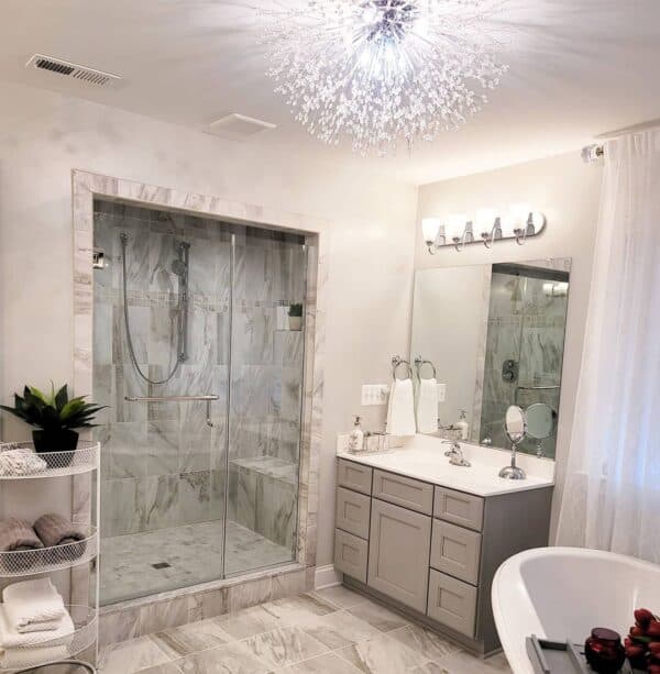30 Grey Modern Farmhouse Bathrooms That Bring All the Charm