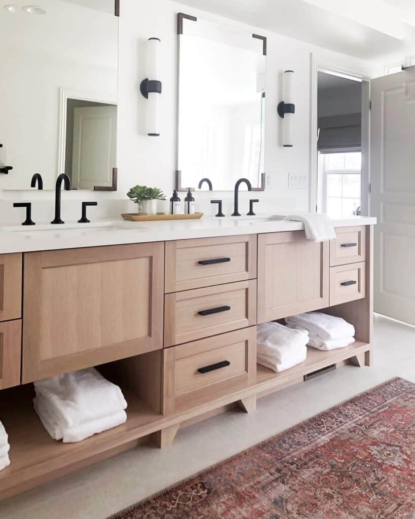 30 Wood Double Vanity Ideas for a Pretty and Purposeful Bathroom