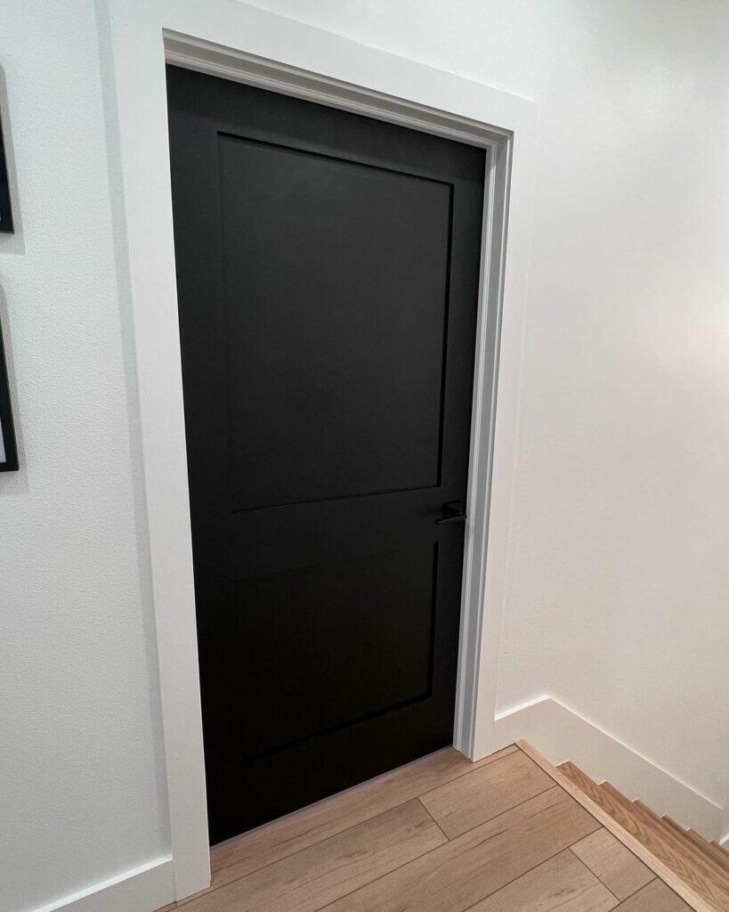 26 Black Interior Doors with White Trim for a Bold Statement