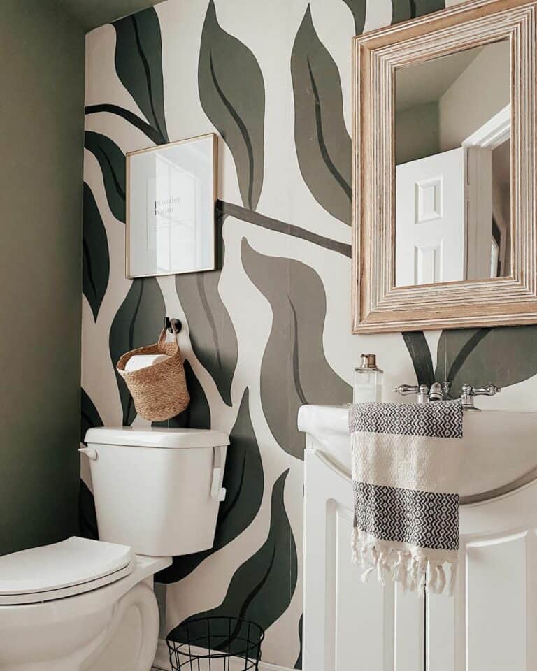 small pattern bathroom wallpaper
