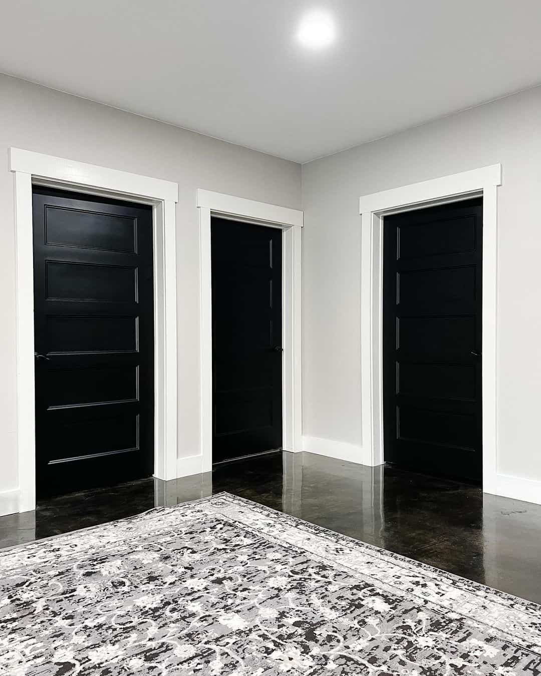 26 Black Interior Doors with White Trim for a Bold Statement