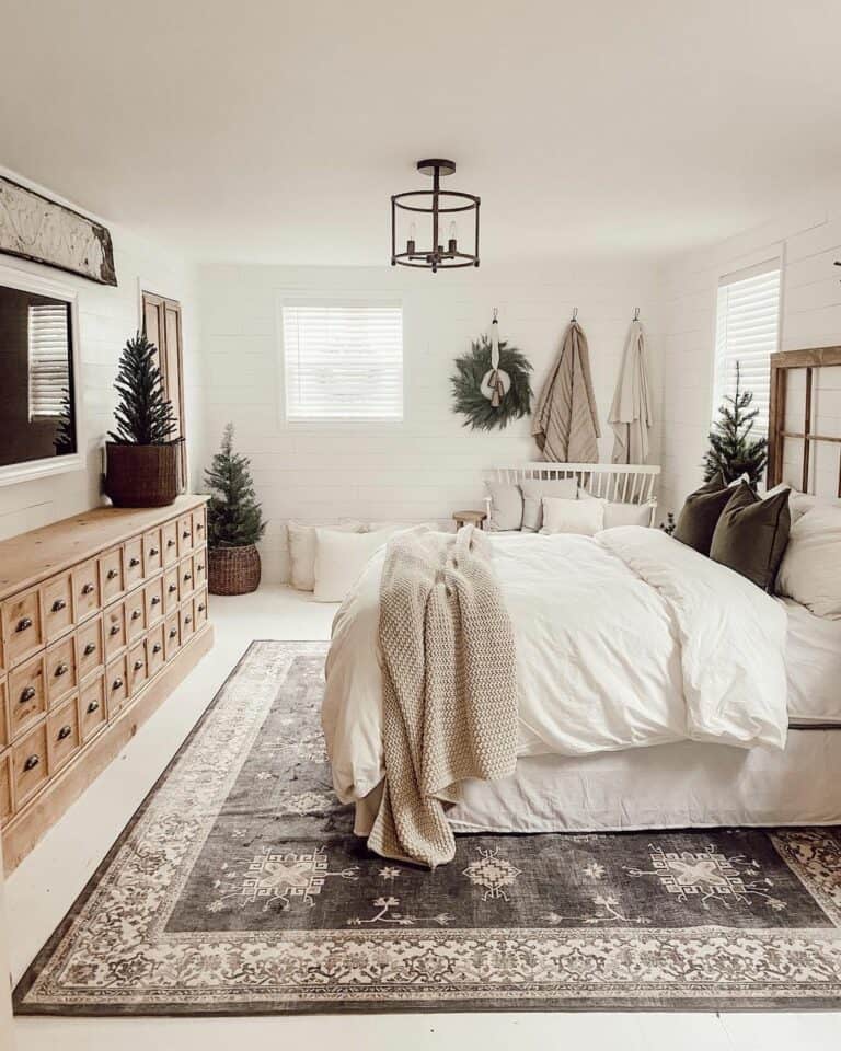 bedroom with tv setup