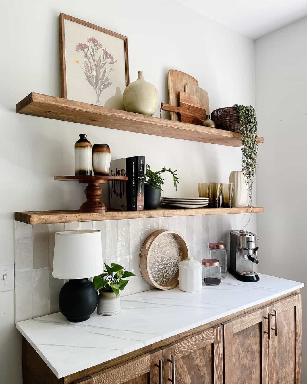 30 Elegant Kitchen Shelf Décor Ideas for a Farmhouse Look