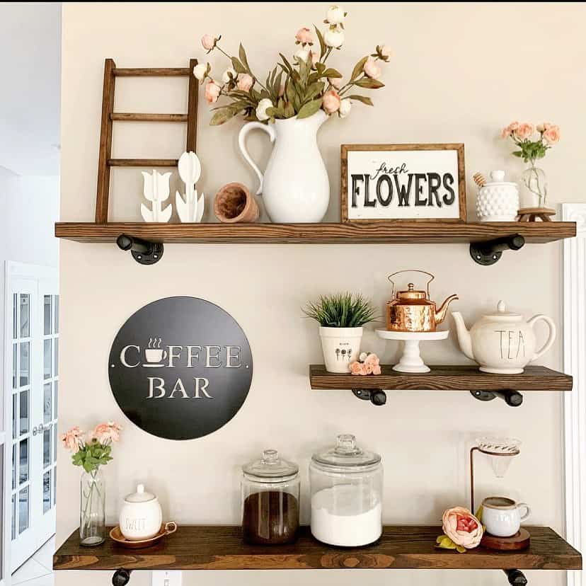 30 Elegant Kitchen Shelf Décor Ideas for a Farmhouse Look